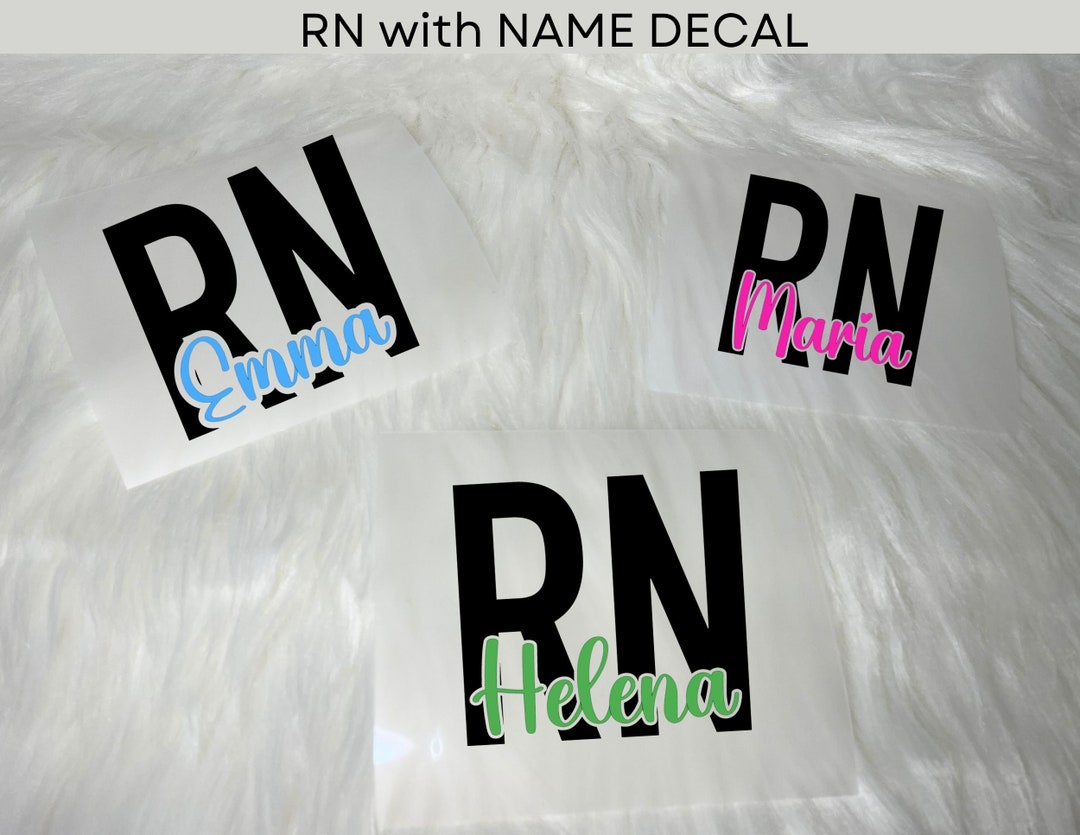 RN Name Decal, Nurse Sticker, Nurse Name Sticker - Etsy