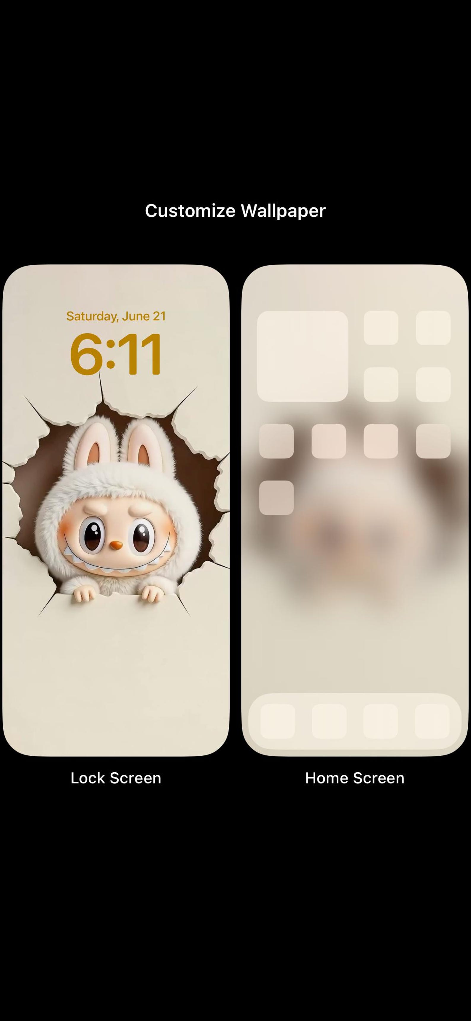 Labubu Live Wallpaper: Kawaii Animated iPhone Screen (digital Download ...