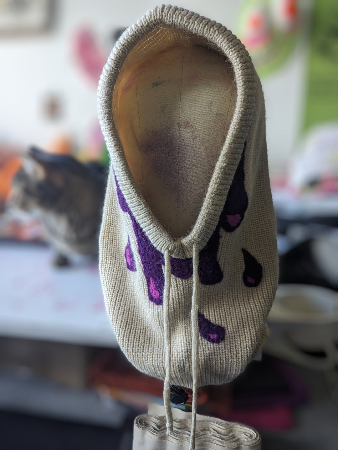 Felted Slime Hood, Beige - Etsy