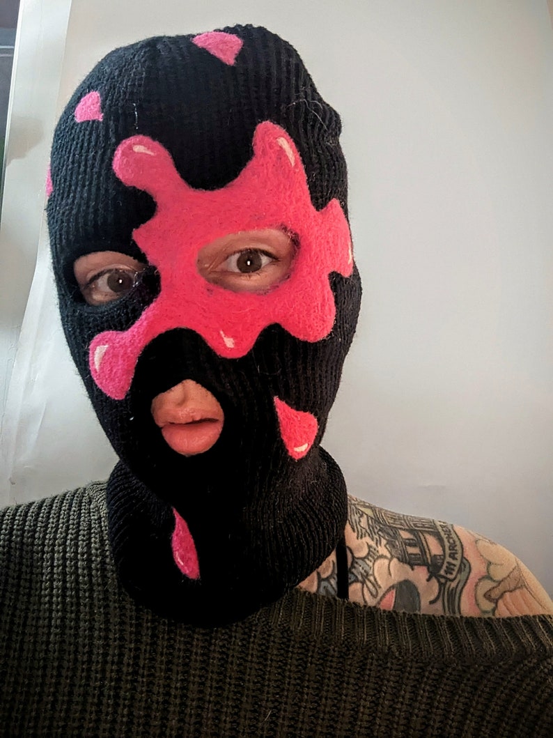 Felted Slime Balaclava, Black - Etsy
