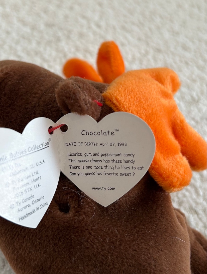 RARE 1993 Ty “CHOCOLATE” the Moose Beanie Baby - Etsy