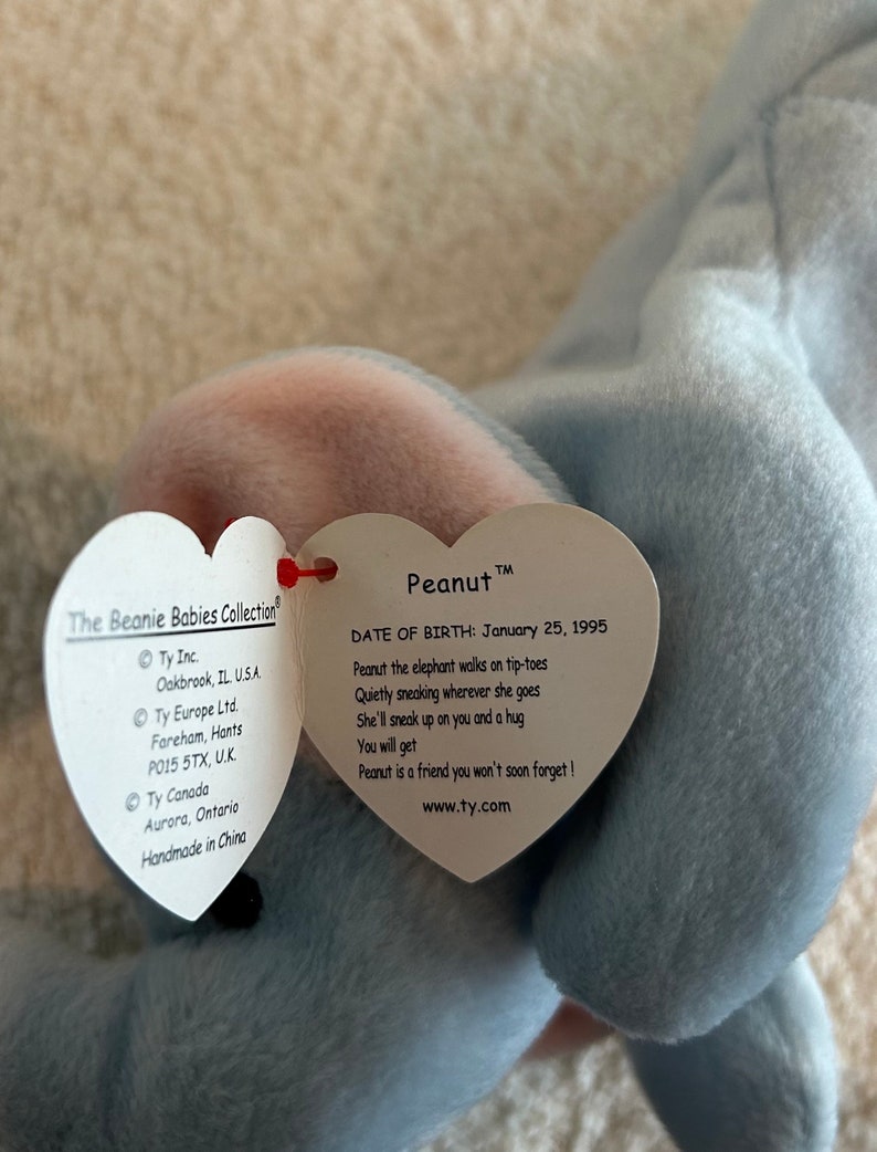 RARE 1995 Ty “PEANUT” the Elephant Beanie Baby - Etsy