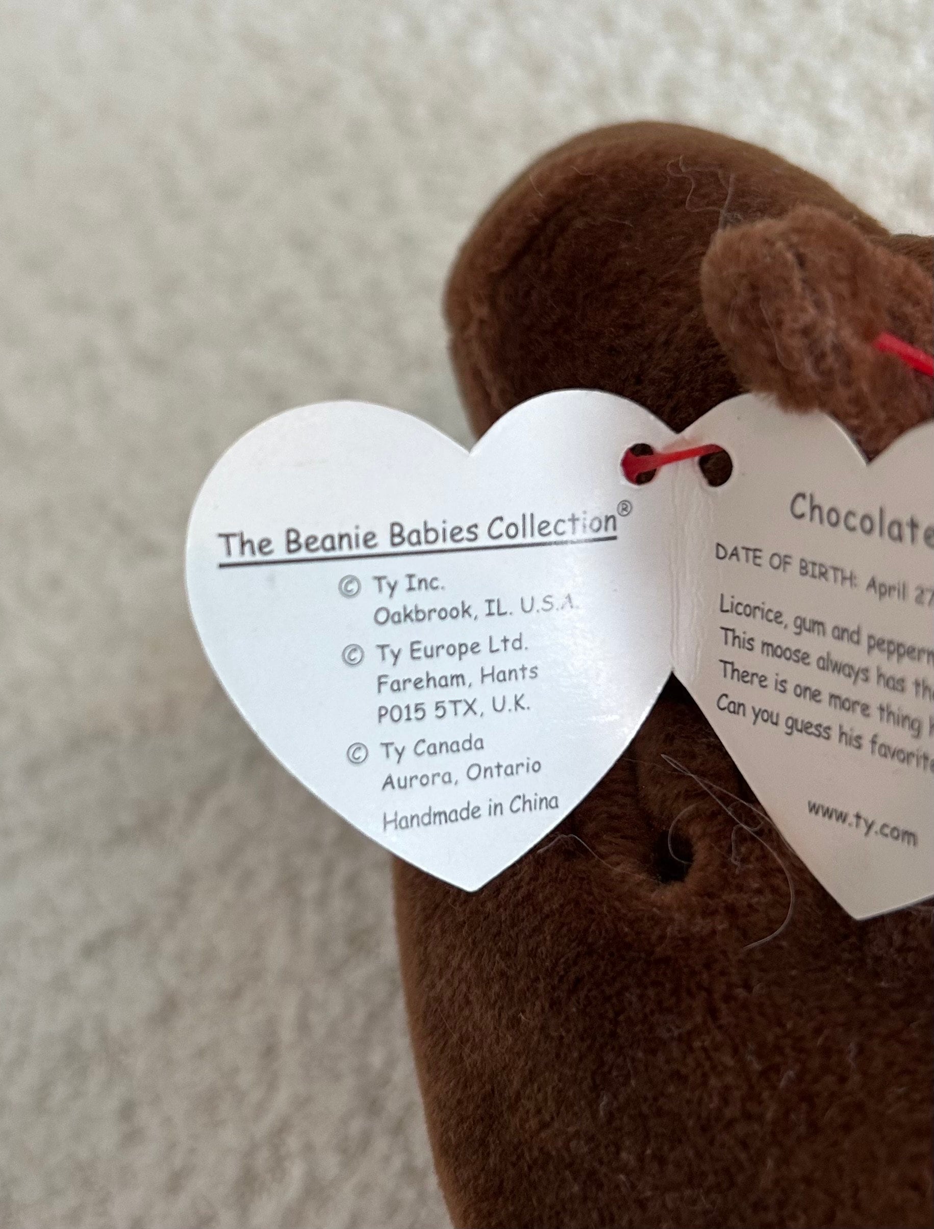 RARE 1993 Ty “CHOCOLATE” the Moose Beanie Baby - Etsy