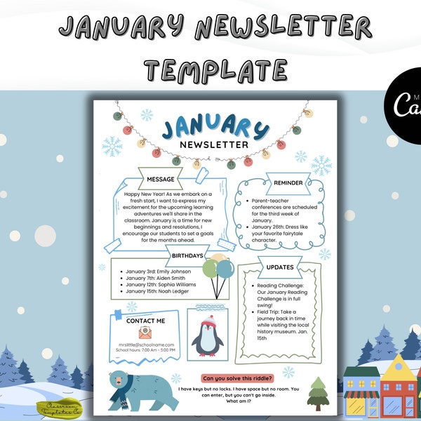 Newsletter Template Editable - Etsy