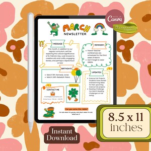 March Newsletter Template, Editable Newsletter, Monthly Newsletter ...