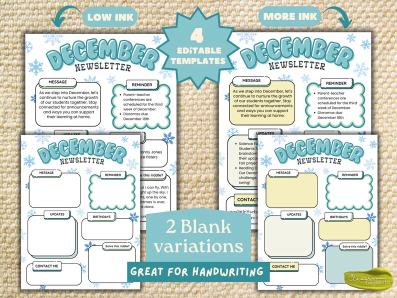 December Newsletter, Christmas Newsletter, Preschool Newsletter ...