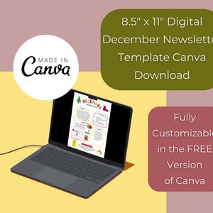 December Newsletter Template, Editable Newsletter, Monthly Newsletter ...