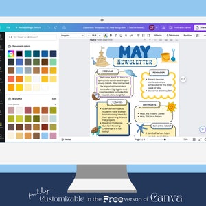 May Newsletter Template, Editable Newsletter, Monthly Newsletter ...
