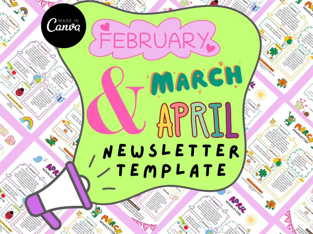 Newsletter Bundle, Newsletter Template, Editable Newsletter, Monthly ...
