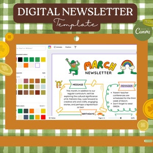 March Newsletter Template, Editable Newsletter, Monthly Newsletter ...