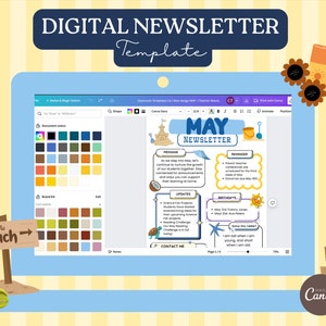 May Newsletter Template, Editable Newsletter, Monthly Newsletter ...