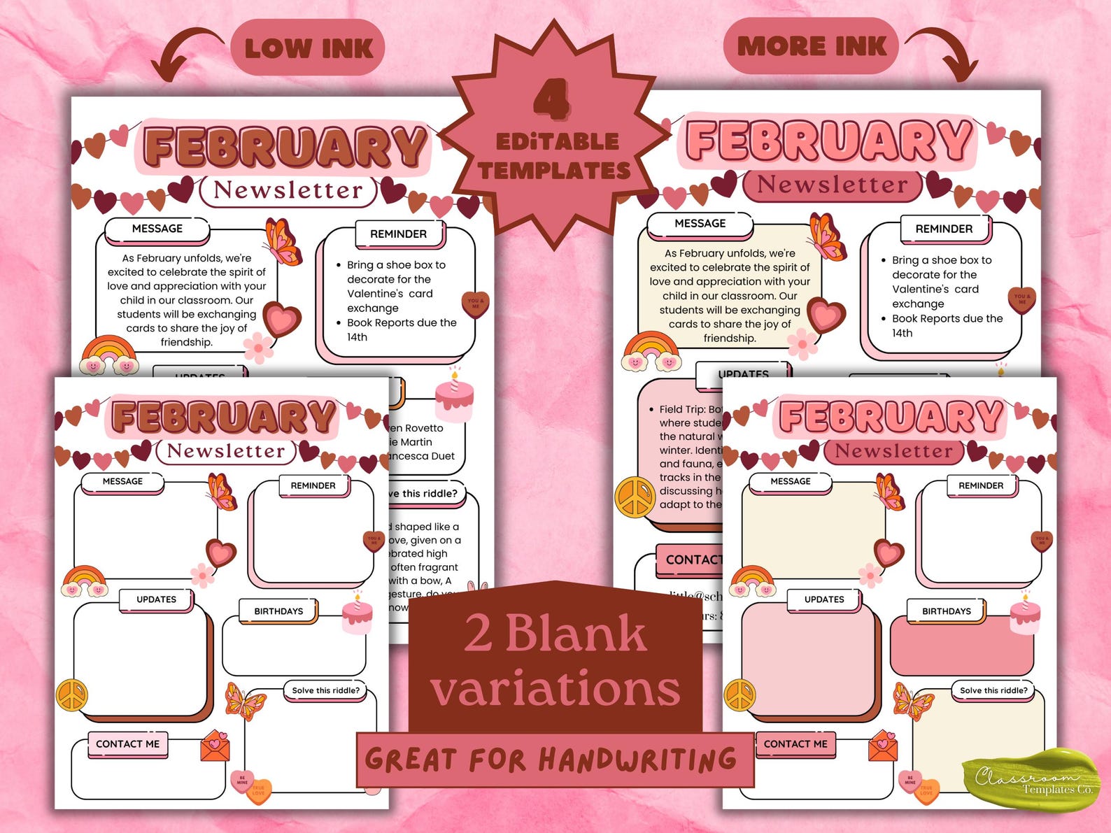 February Newsletter Template Groovy Classroom Newsletter Preschool ...