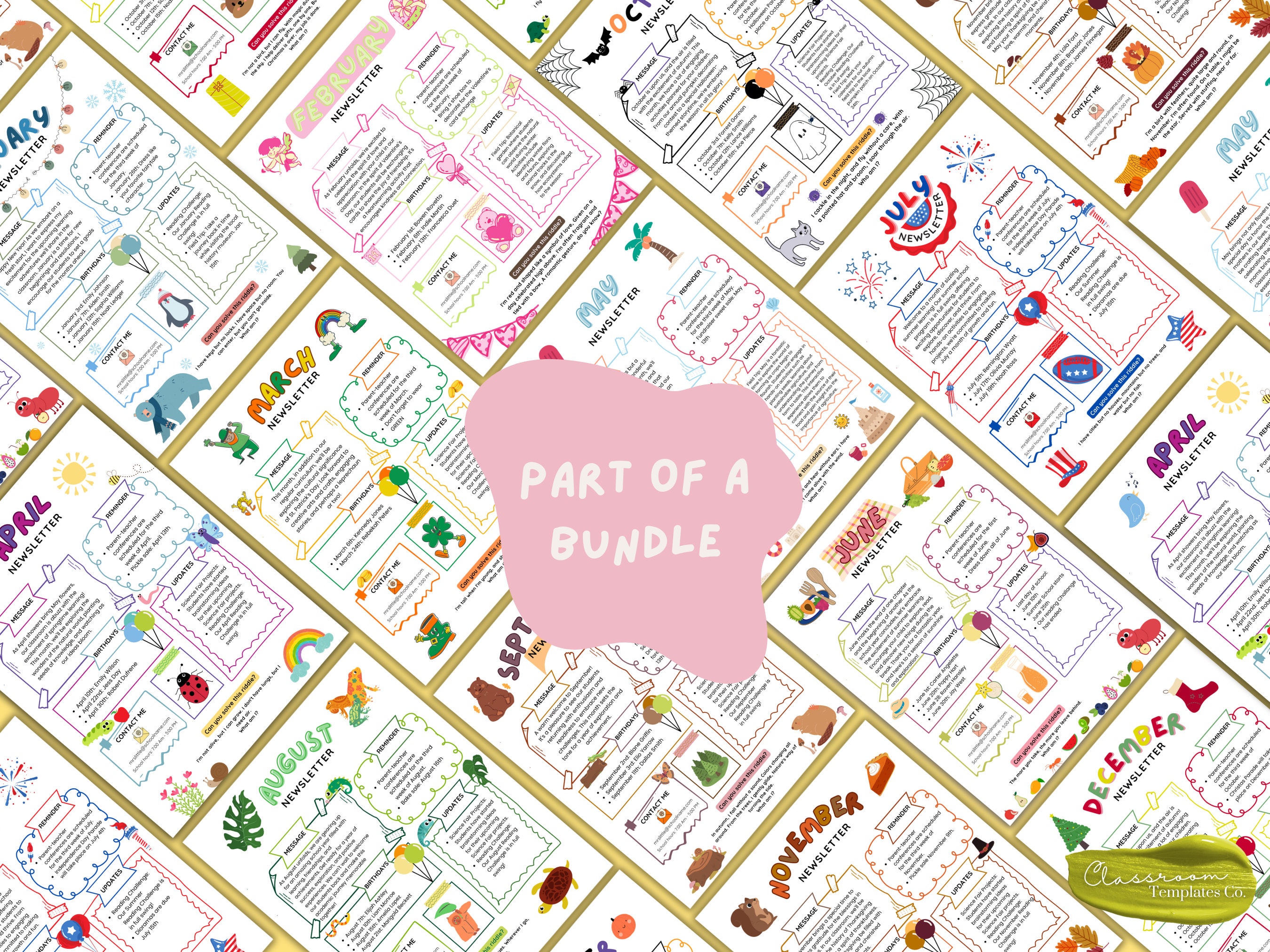 February Newsletter Template, Editable Newsletter, Monthly Newsletter ...