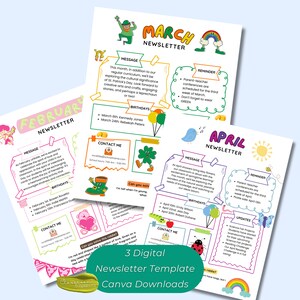 Newsletter Bundle, Newsletter Template, Editable Newsletter, Monthly ...