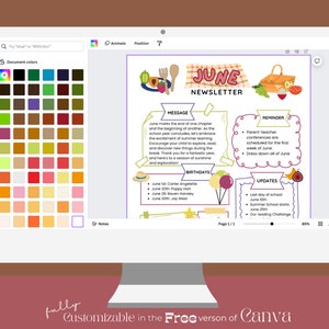 June Newsletter Template, Editable Newsletter, Monthly Newsletter ...
