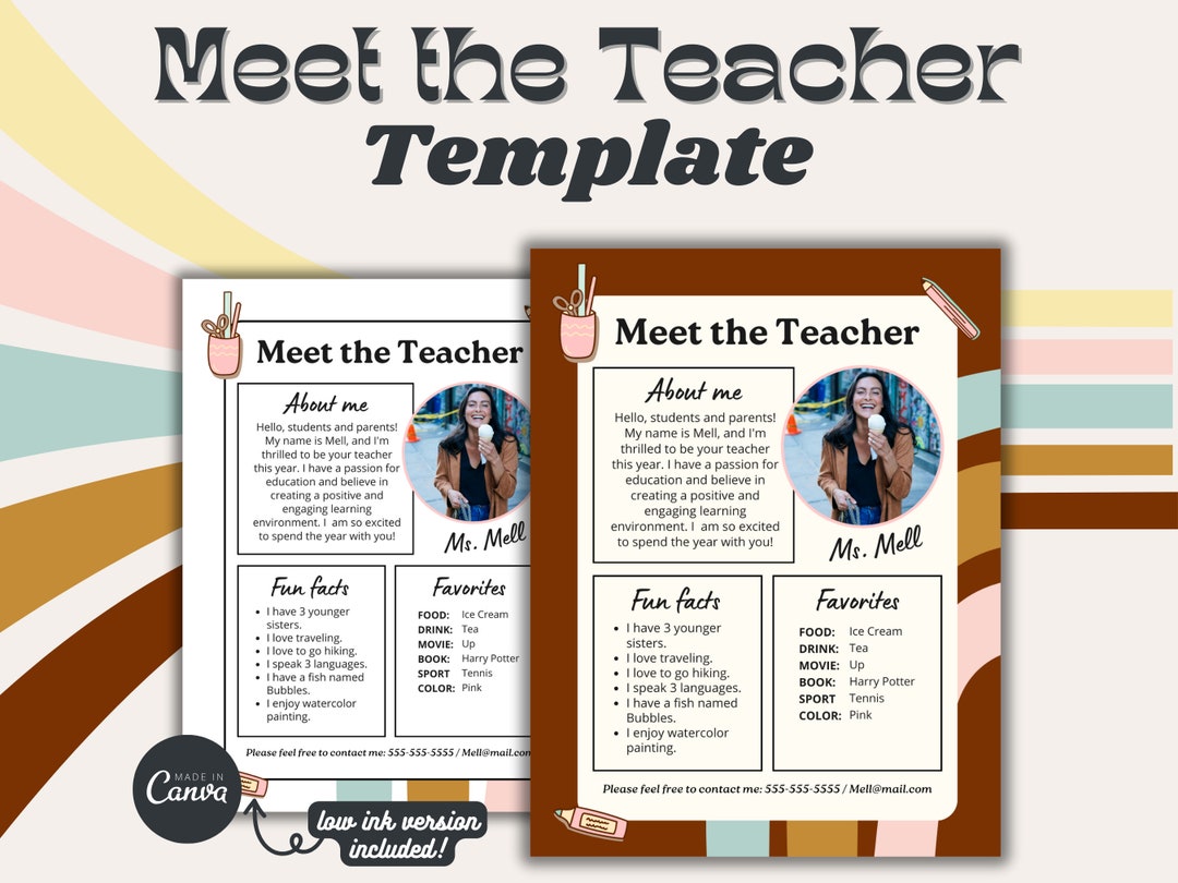 Meet the Teacher Letter, Teacher Introduction, Template Meet the ...
