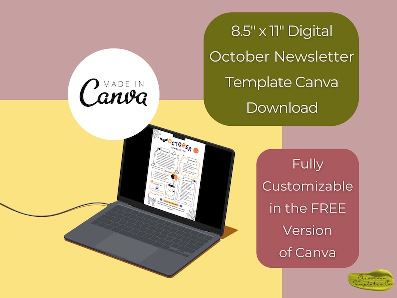 October Newsletter Template, Editable Newsletter, Monthly Newsletter ...