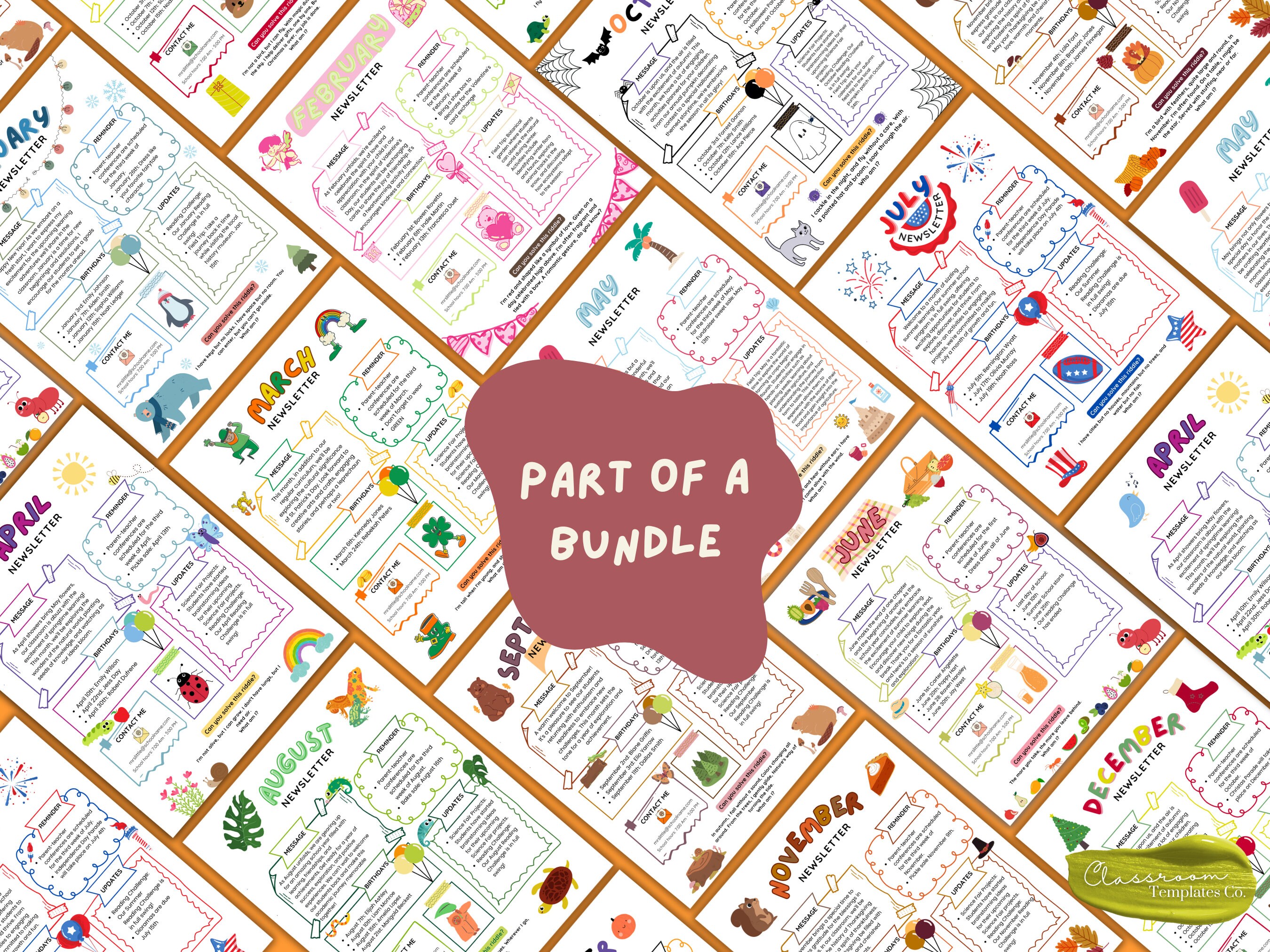 March Newsletter Template, Editable Newsletter, Monthly Newsletter ...