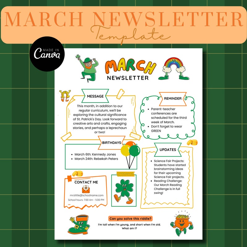 Newsletter Template Editable - Etsy