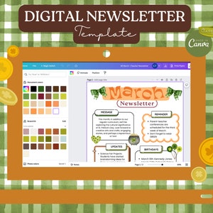 March Newsletter Template, Editable Newsletter, Monthly Newsletter ...