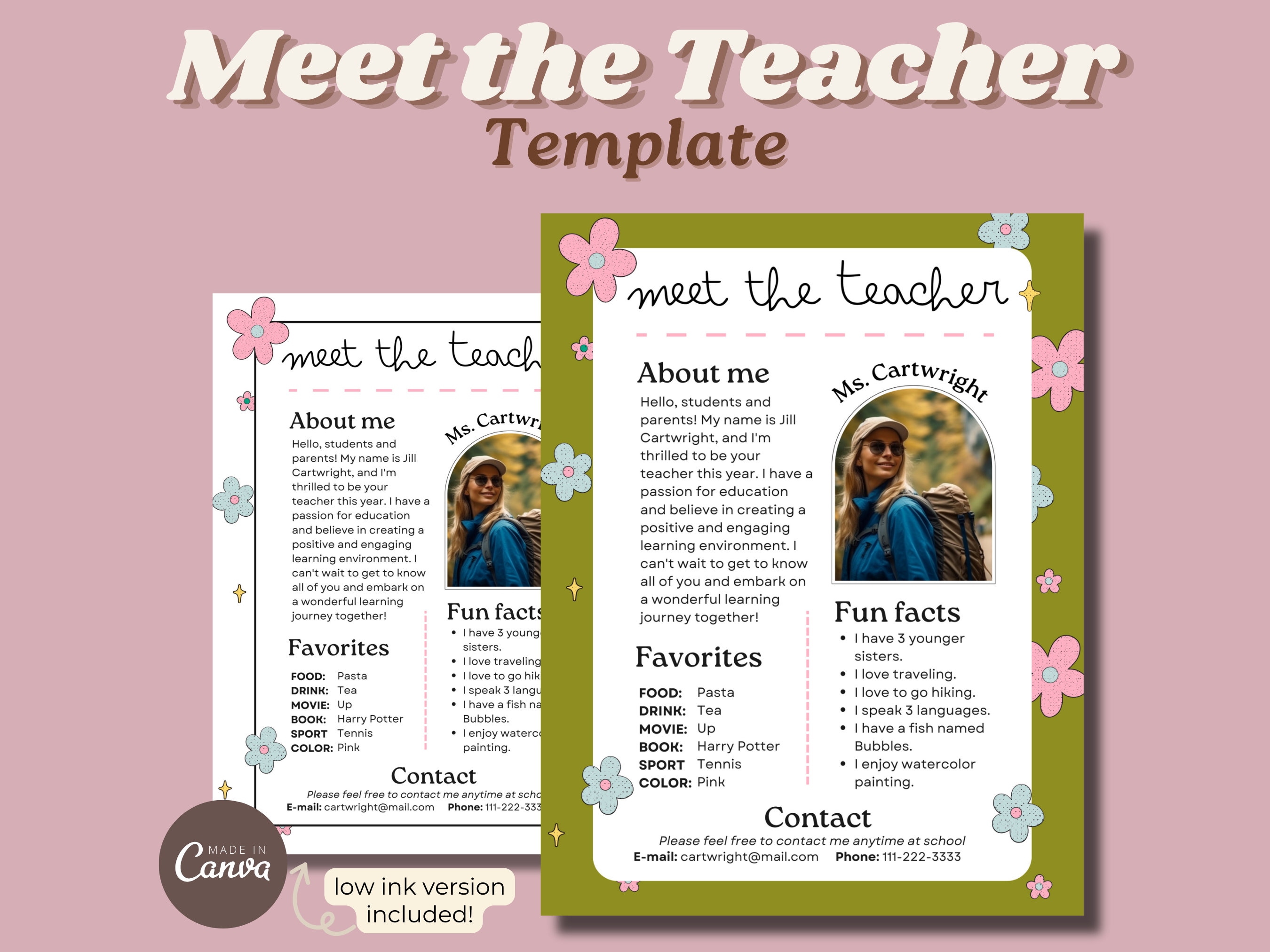 Meet the Teacher Open House Teacher Introduction Template Meet the ...