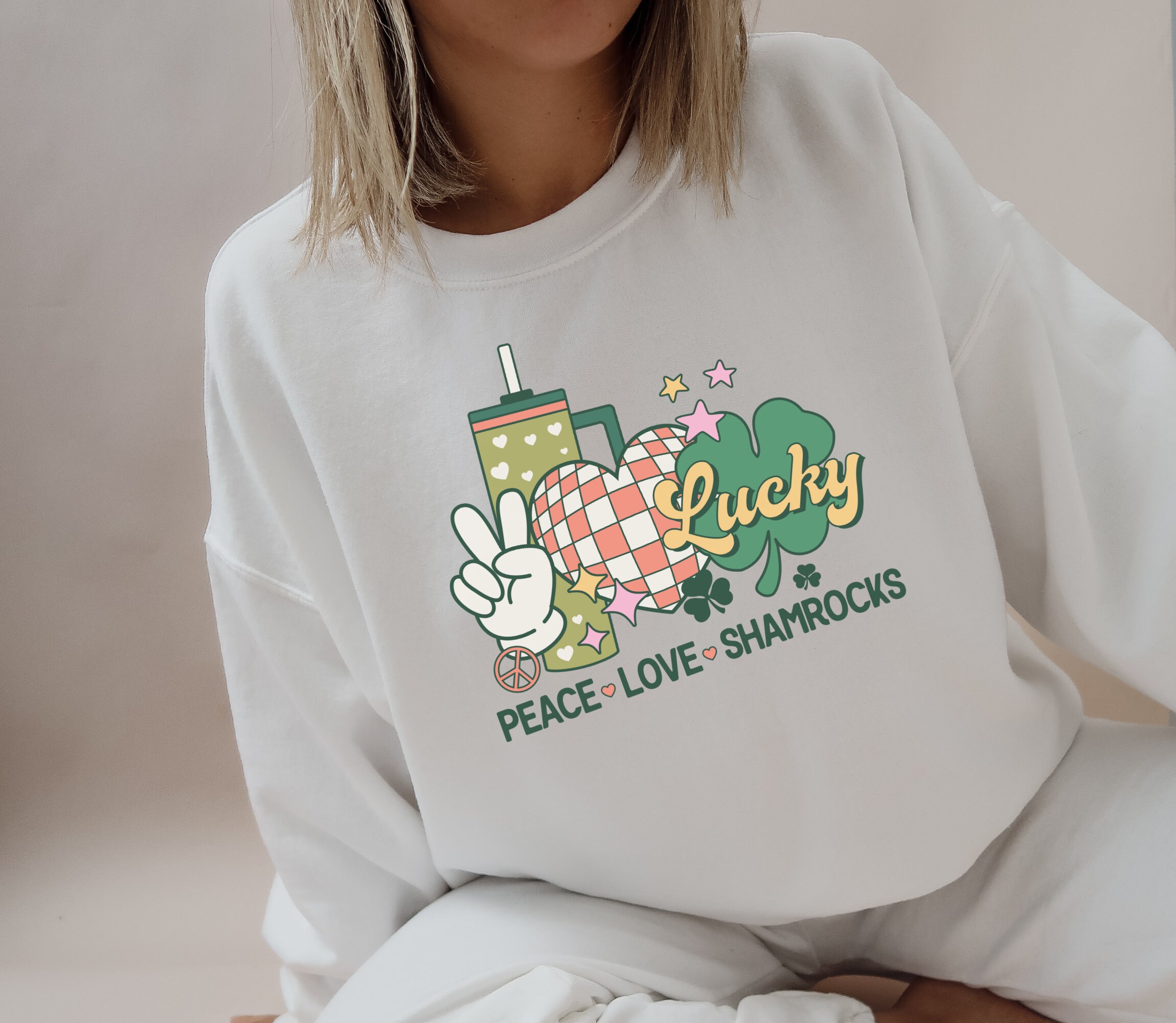 Peace Love Shamrocks Png, Shamrock Clipart, Four Leaf Clover Svg, St ...