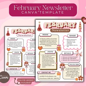 February Newsletter Template Groovy Classroom Newsletter Preschool ...