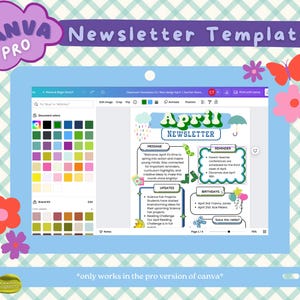 April Newsletter Template, Editable Newsletter, Monthly Newsletter ...