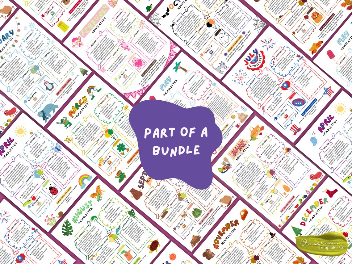 June Newsletter Template, Editable Newsletter, Monthly Newsletter ...