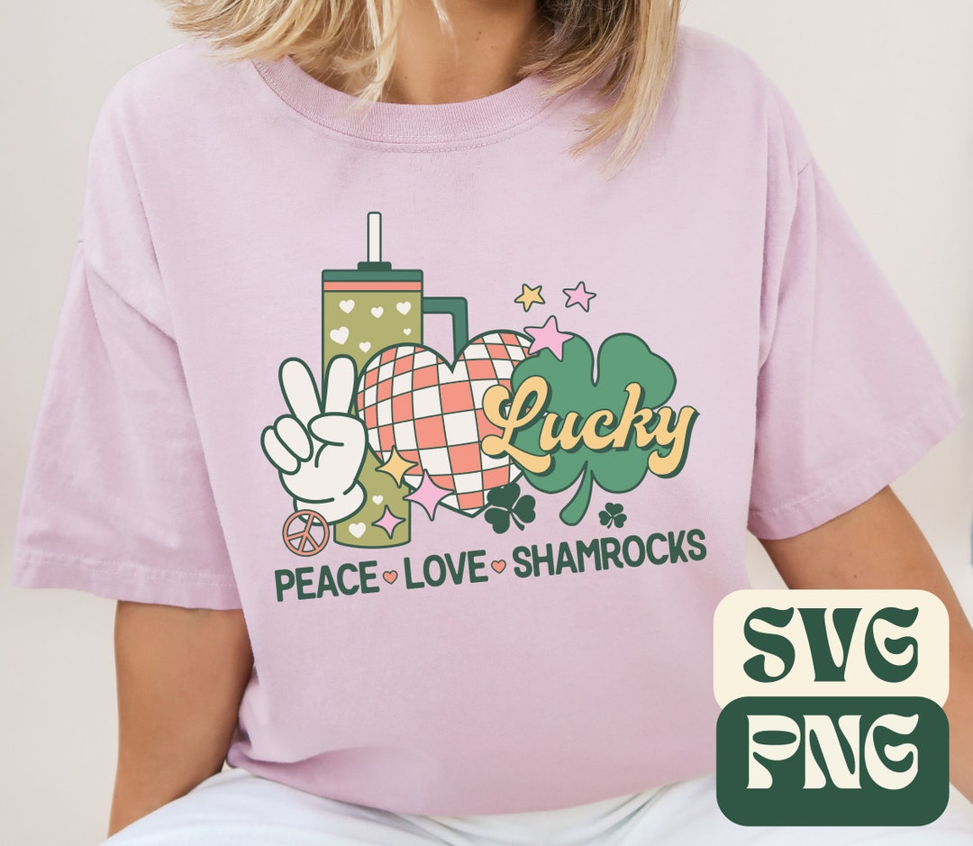 Peace Love Shamrocks Png, Shamrock Clipart, Four Leaf Clover Svg, St ...