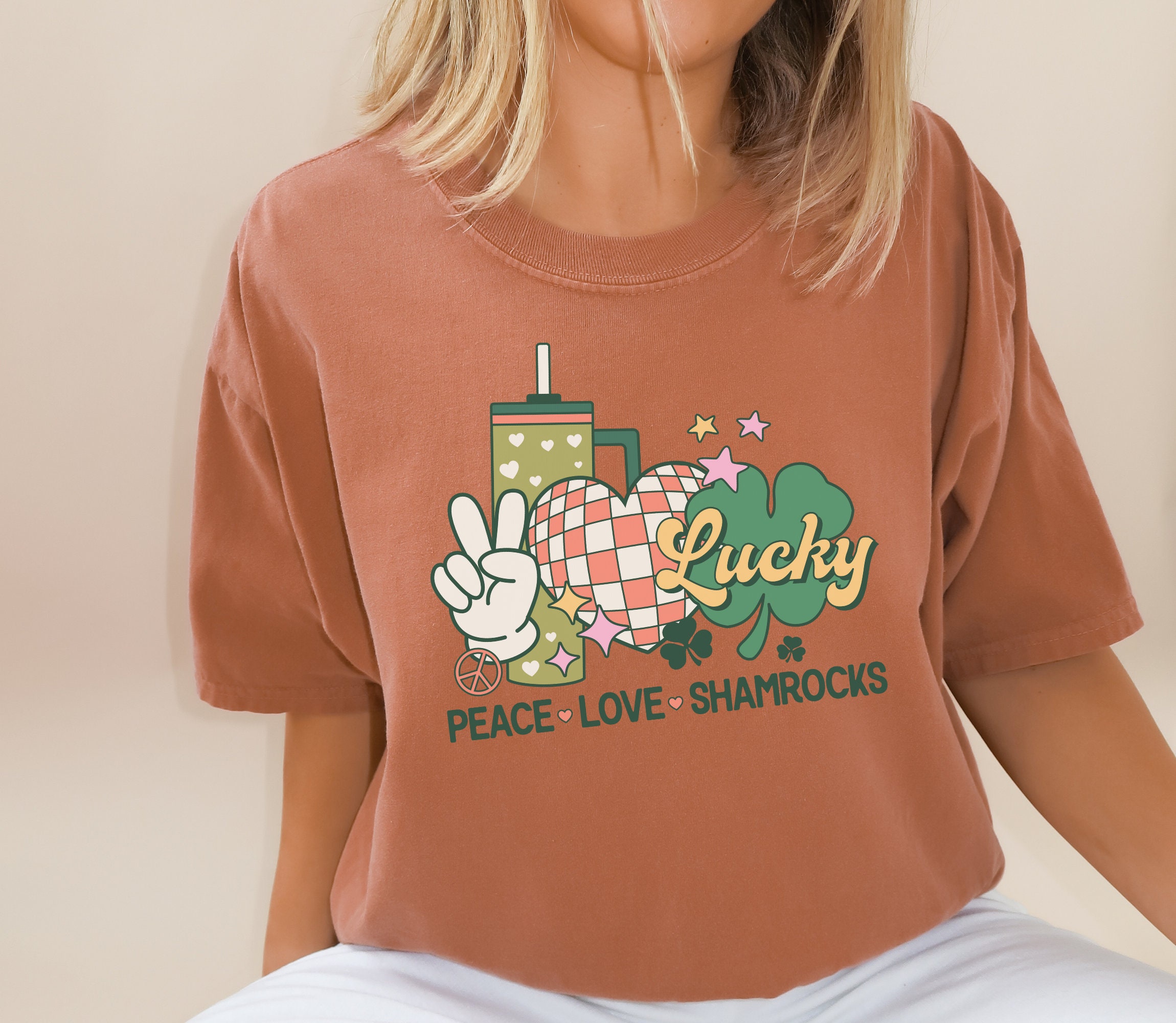 Peace Love Shamrocks Png, Shamrock Clipart, Four Leaf Clover Svg, St ...