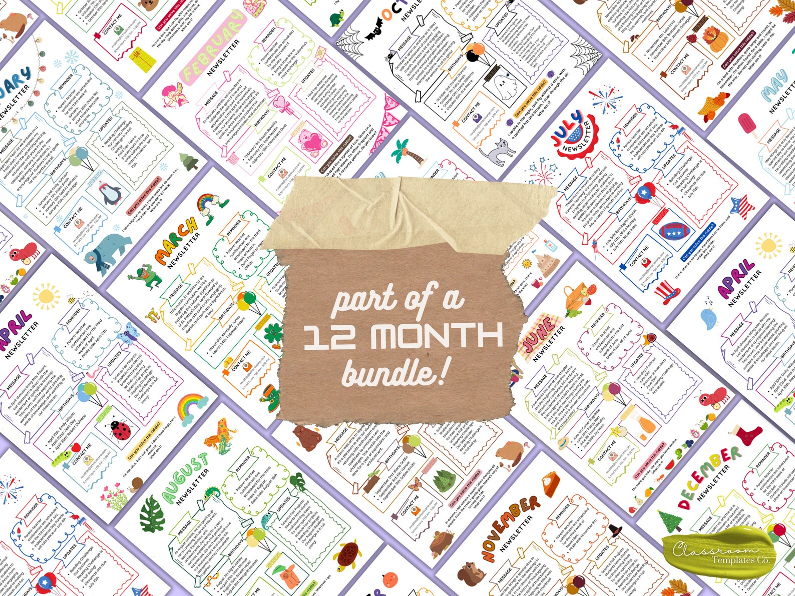 October Newsletter Template, Editable Newsletter, Monthly Newsletter ...