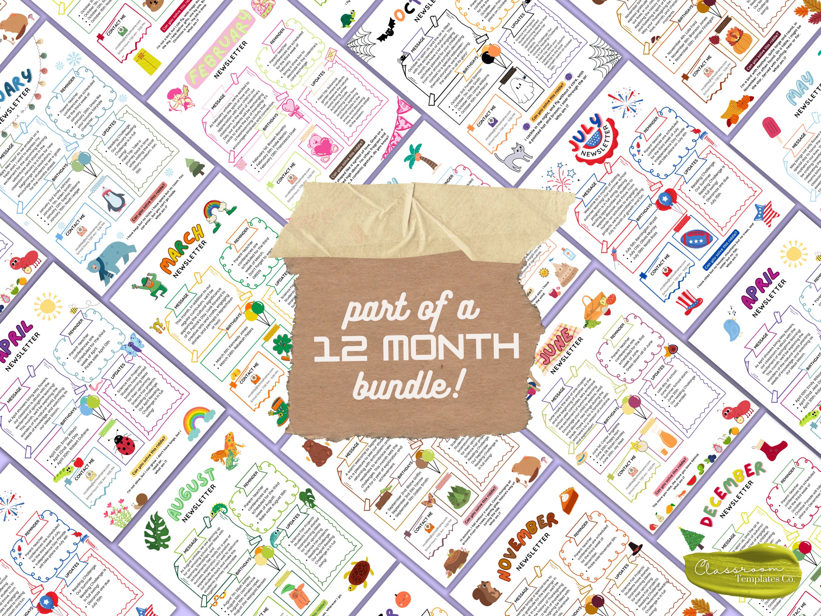 October Newsletter Template, Editable Newsletter, Monthly Newsletter ...