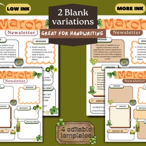 March Newsletter Template, Editable Newsletter, Monthly Newsletter ...