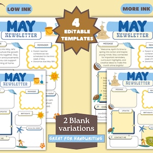 May Newsletter Template, Editable Newsletter, Monthly Newsletter ...