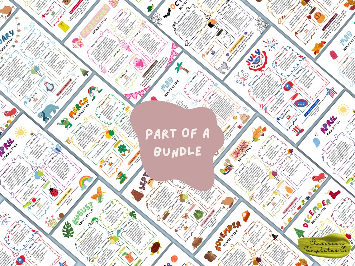 March Newsletter Template, Editable Newsletter, Monthly Newsletter ...