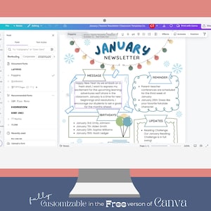 January Newsletter, Preschool Newsletter, New Year Newsletter, Monthly ...