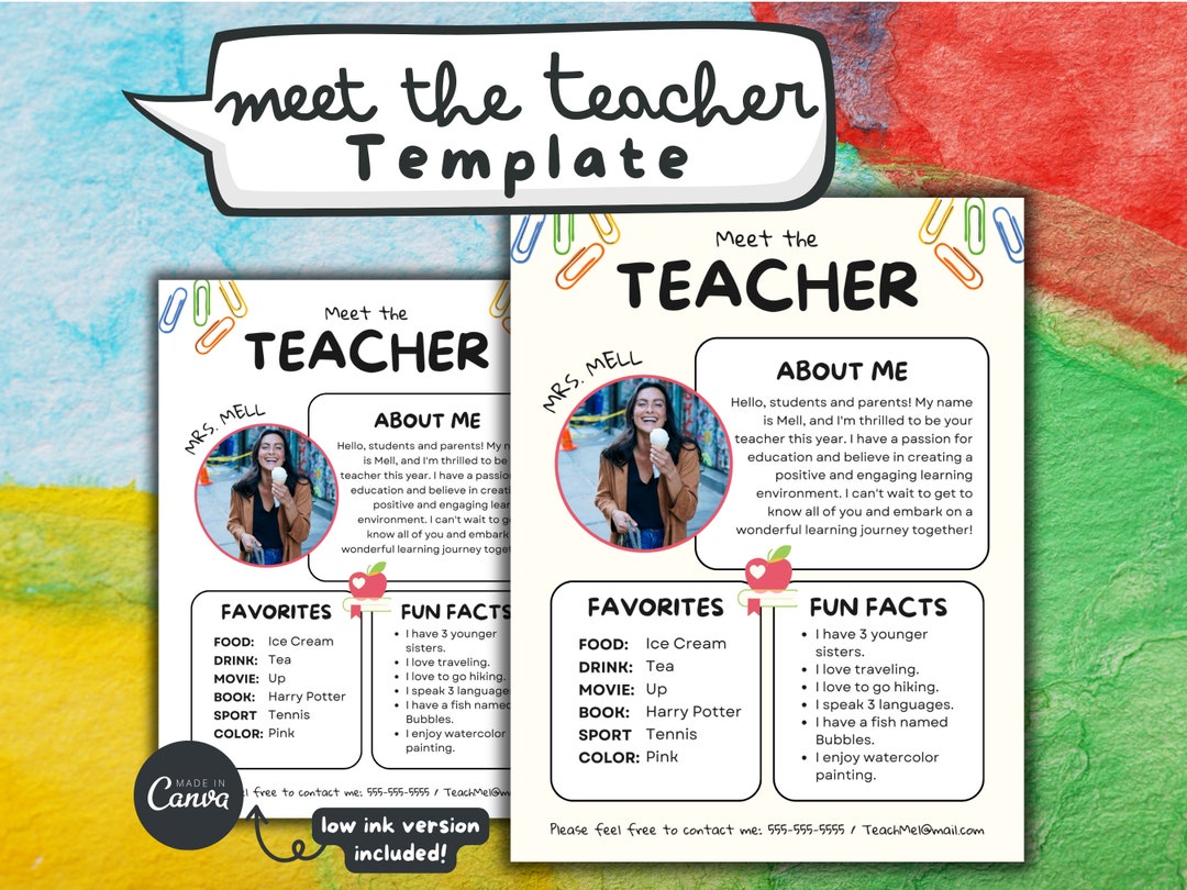 Meet the Teacher Letter, Teacher Introduction, Template Meet the ...