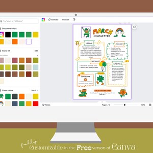 March Newsletter Template, Editable Newsletter, Monthly Newsletter ...