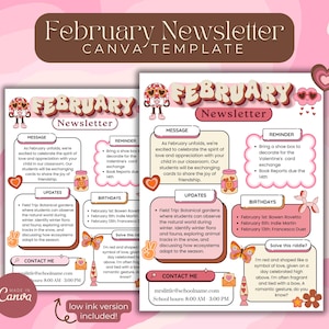 February Newsletter Template Groovy Classroom Newsletter Preschool ...