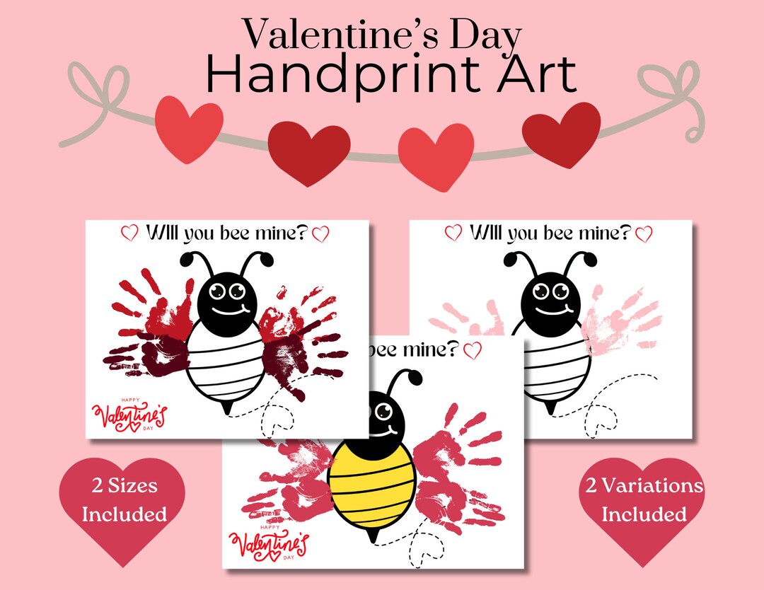 Handprint Art Valentine's Day Preschool Crafts Valentine Activities ...