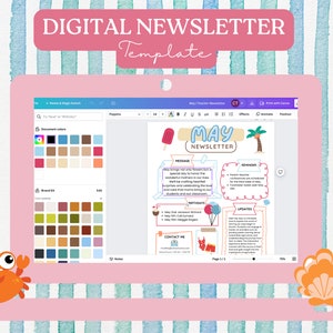 May Newsletter Template, Editable Newsletter, Monthly Newsletter ...