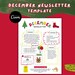 December Newsletter Template, Editable Newsletter, Monthly Newsletter ...