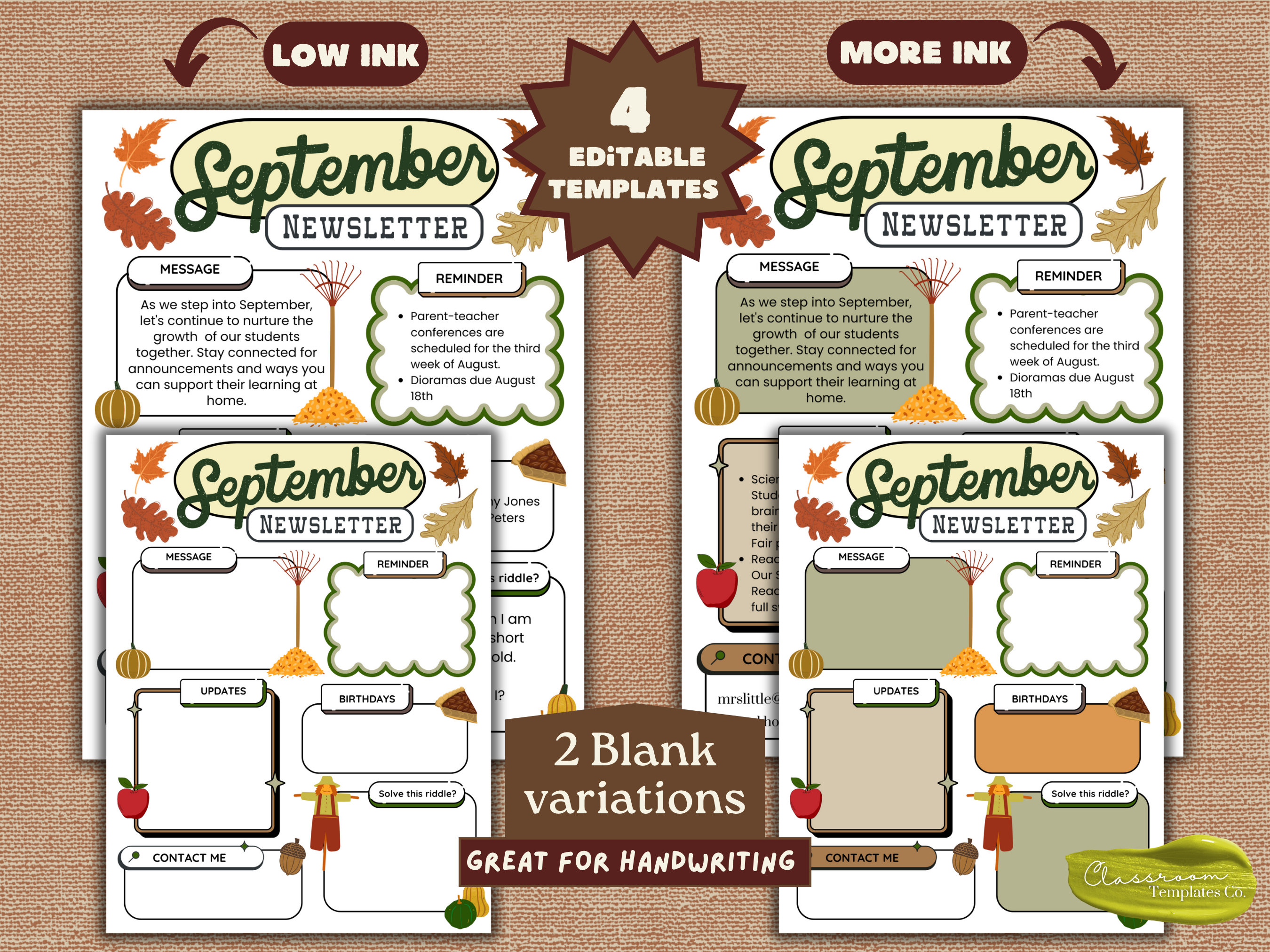 September Newsletter, Preschool Newsletter, Newsletter Template, Autumn ...