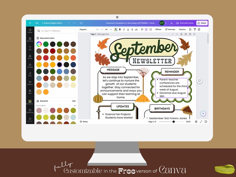 September Newsletter, Preschool Newsletter, Newsletter Template, Autumn ...