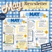 May Newsletter Template, Editable Newsletter, Monthly Newsletter ...