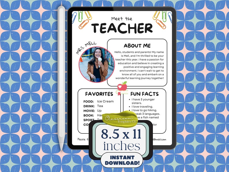 Meet the Teacher Letter, Teacher Introduction, Template Meet the ...