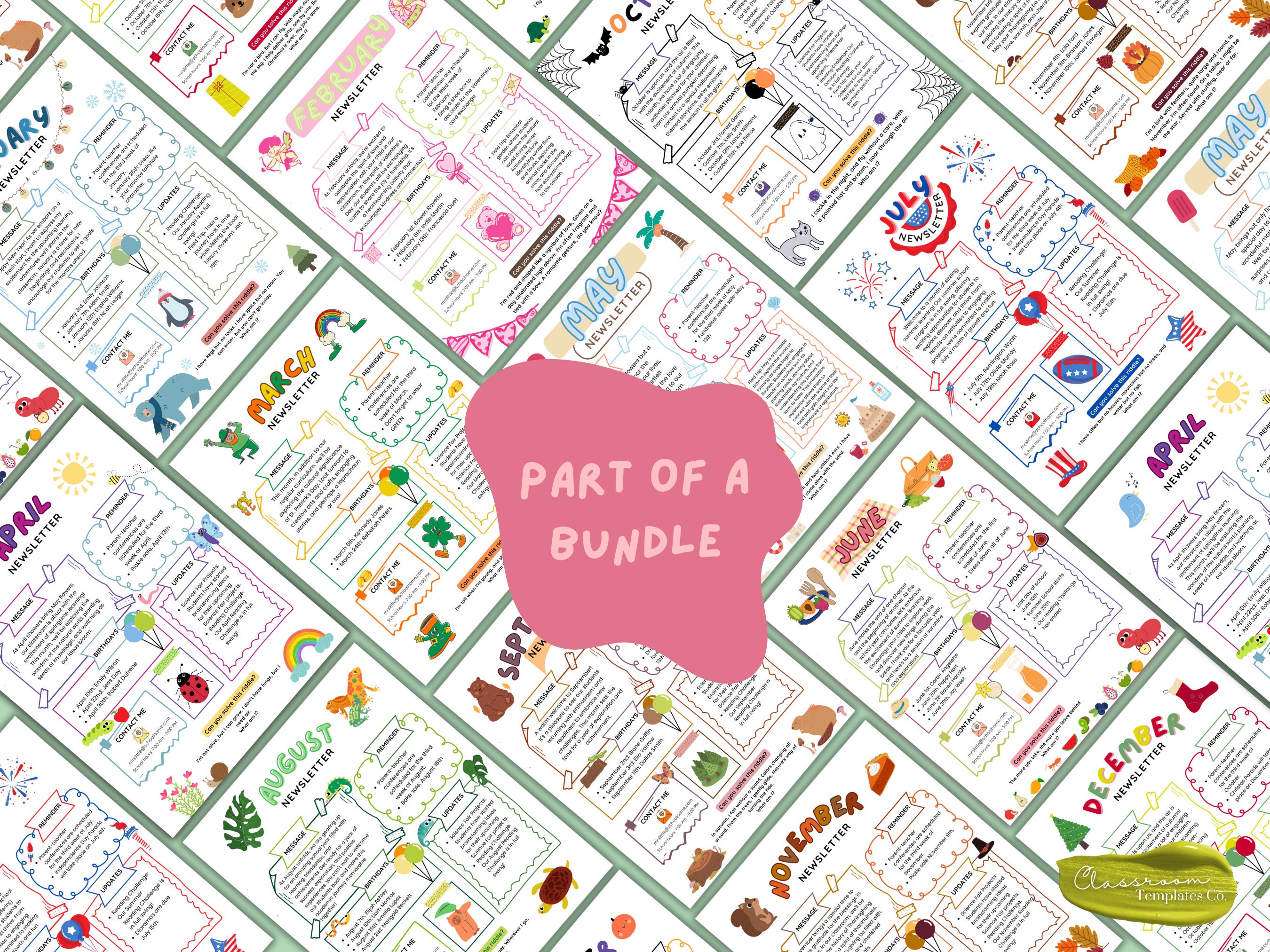 May Newsletter Template, Editable Newsletter, Monthly Newsletter ...