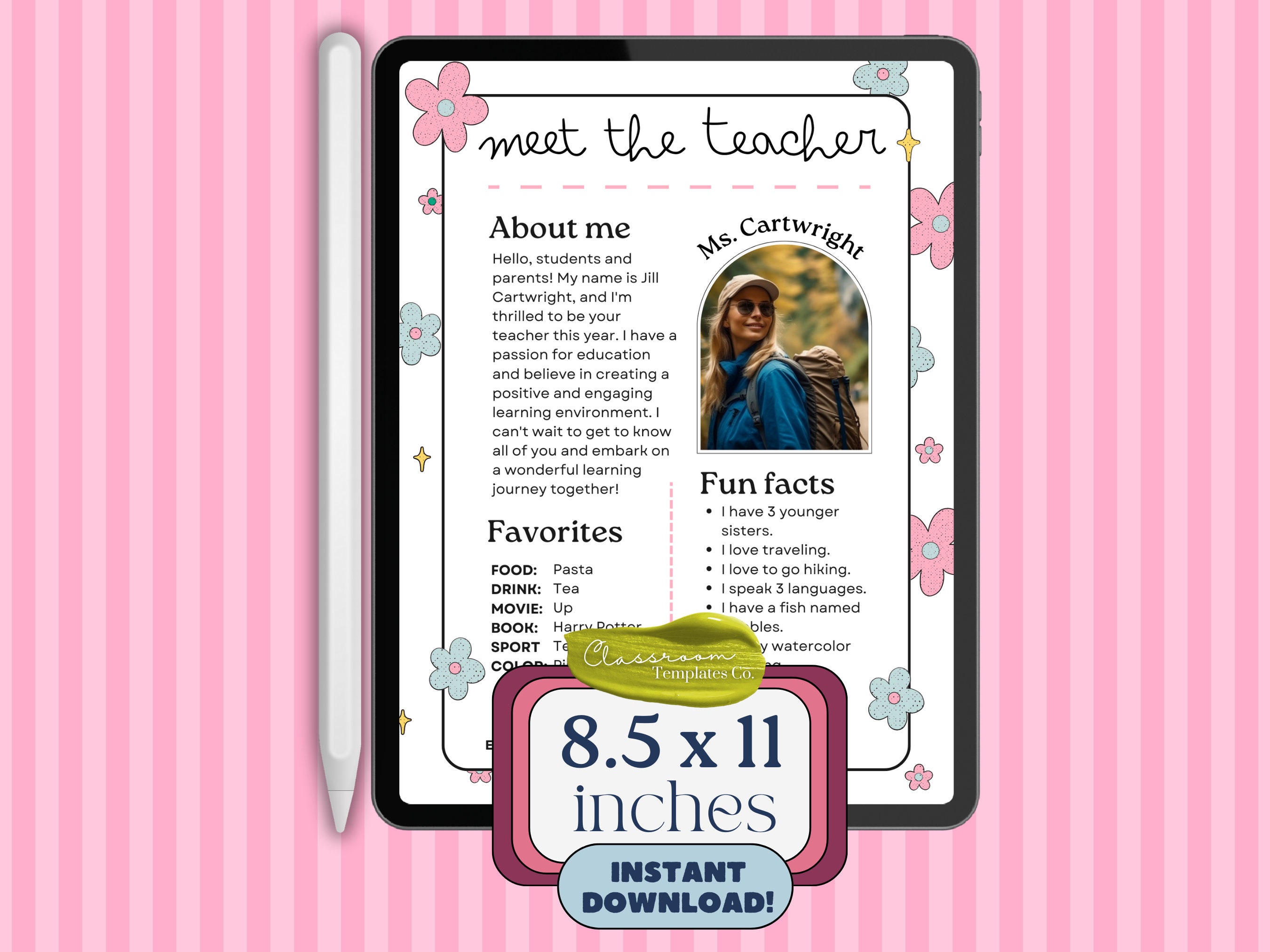 Meet the Teacher Letter, Teacher Introduction, Template Meet the ...