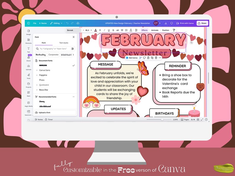 February Newsletter Template Groovy Classroom Newsletter Preschool ...